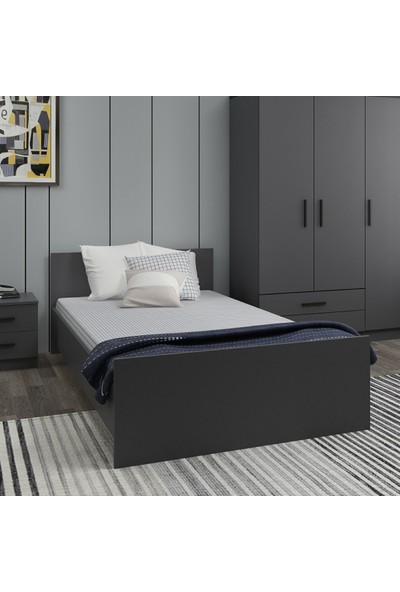 Minar Kale Tek Kişilik Karyola 120X200 Antrasit