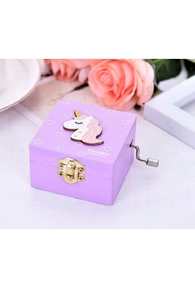 May Gift Shop Kurmalı Unicorn Müzik Kutusu Ahşap-Koyu Pembe May Gift Shop Kurmalı Unicorn Müzik Kutusu Ahşap-Koyu Pembe