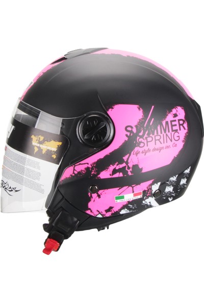 Sway Sw 715 Yarım Pembe Mat Siyah Summer Kask Sway Sw 715 Yarım Pembe Mat Siyah Summer Kask