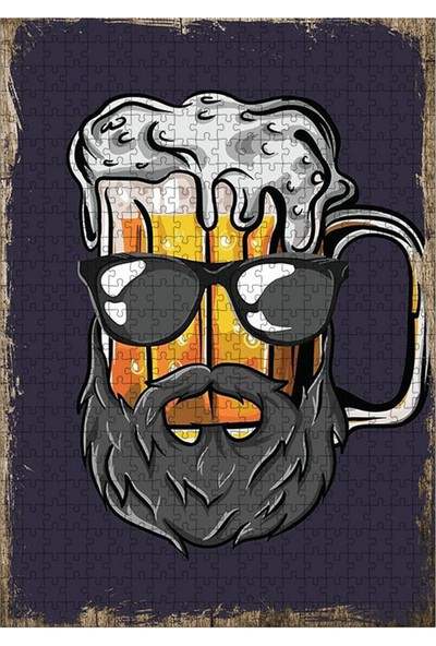 Tablomega Ahşap Mdf Puzzle Yapboz Bira Kafalı Adam 500 Parça 50*70 cm