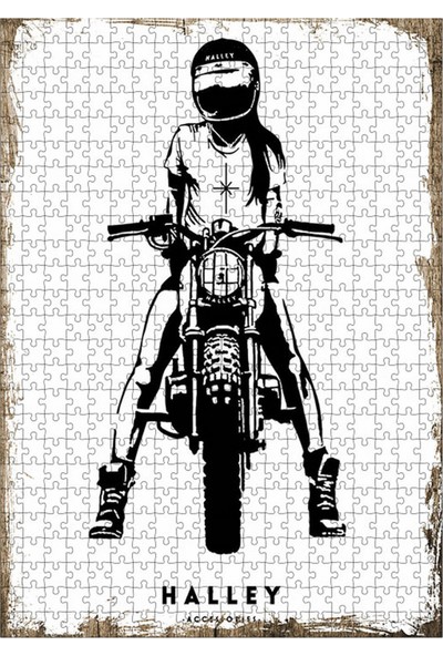 Tablomega Ahşap Mdf Puzzle Yapboz Motosiklette Adam 500 Parça 50*70 cm