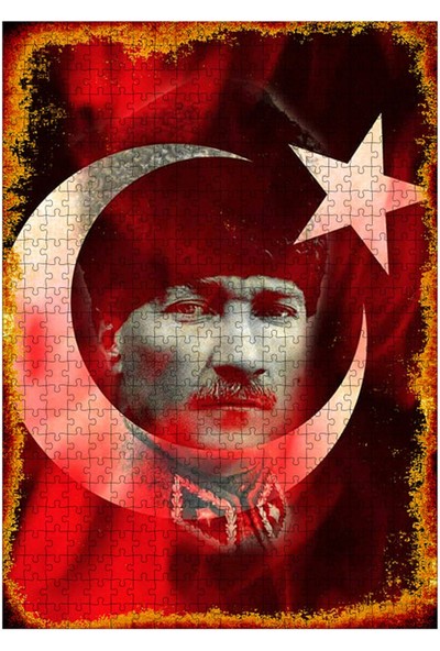 Tablomega Ahşap Mdf Puzzle Yapboz Bayrak ve Mustafa Kemal Atatürk 500 Parça 50*70 cm Tablomega Ahşap Mdf Puzzle Yapboz Bayrak ve Mustafa Kemal Atatürk 500 Parça 50*70 cm