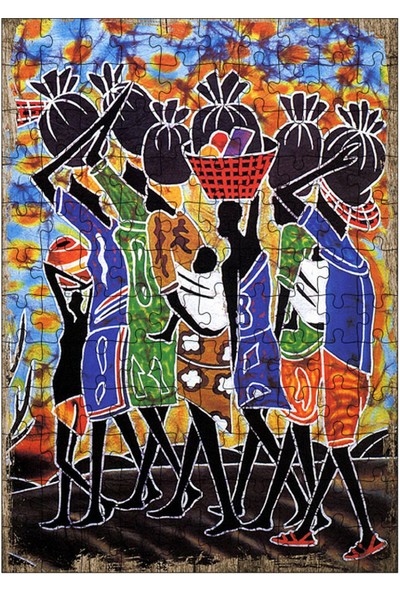 Tablomega Ahşap Mdf Puzzle Yapboz Afrikalı Insanlar 120 Parça 25*35 cm