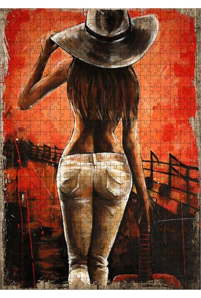 Tablomega Ahşap Mdf Puzzle Yapboz Arkadan Kadın 500 Parça 50*70 cm