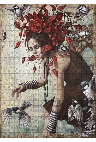 Tablomega Ahşap Mdf Puzzle Yapboz Kadın Profili 500 Parça 50*70 cm