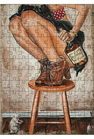 Tablomega Ahşap Mdf Puzzle Yapboz Kadın Fare ve Cesaret 120 Parça 25*35 cm Tablomega Ahşap Mdf Puzzle Yapboz Kadın Fare ve Cesaret 120 Parça 25*35 cm