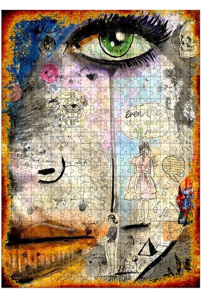 Tablomega Ahşap Mdf Puzzle Yapboz Yeşil Gözlü Kadın 500 Parça 50*70 cm