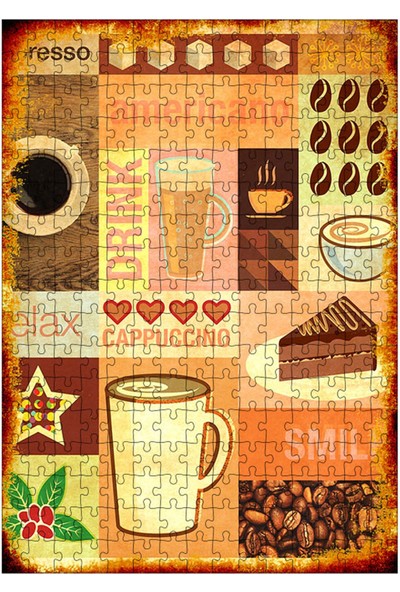 Tablomega Ahşap Mdf Puzzle Yapboz Kahve Çeşitleri 255 Parça 35*50 cm Tablomega Ahşap Mdf Puzzle Yapboz Kahve Çeşitleri 255 Parça 35*50 cm