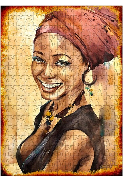 Tablomega Ahşap Mdf Puzzle Yapboz Afrikalı Kadın 255 Parça 35*50 cm