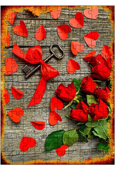 Tablomega Ahşap Mdf Puzzle Yapboz Kalpler ve Güller 120 Parça 25*35 cm Tablomega Ahşap Mdf Puzzle Yapboz Kalpler ve Güller 120 Parça 25*35 cm