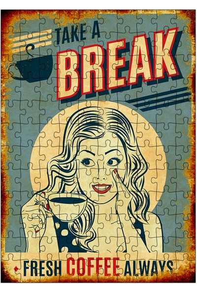 Tablomega Ahşap Mdf Puzzle Yapboz Her Zaman Taze Kahve 120 Parça 25*35 cm