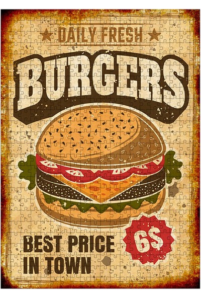 Tablomega Ahşap Mdf Puzzle Yapboz hamburger Temalı Tablo 500 Parça 50*70 cm Tablomega Ahşap Mdf Puzzle Yapboz hamburger Temalı Tablo 500 Parça 50*70 cm