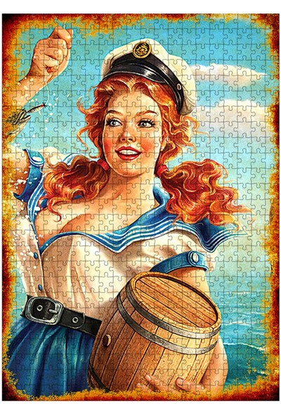 Tablomega Ahşap Mdf Puzzle Yapboz Güzel Denizci Kadın 500 Parça 50*70 cm