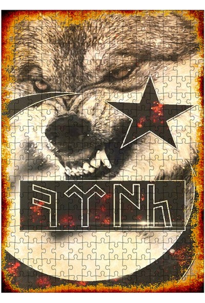 Tablomega Ahşap Mdf Puzzle Yapboz Türk ve Kurt 255 Parça 35*50 cm