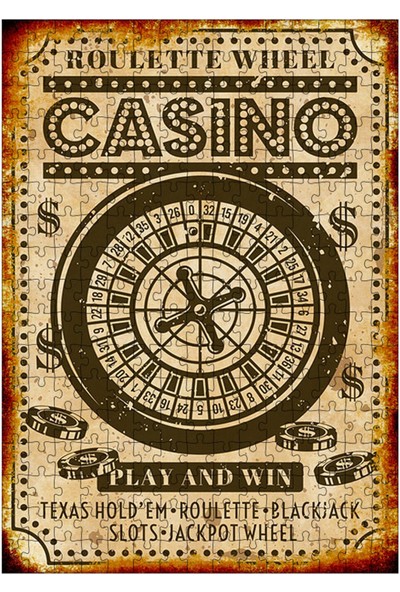 Tablomega Ahşap Mdf Puzzle Yapboz  kumarhane 255 Parça 35*50 cm