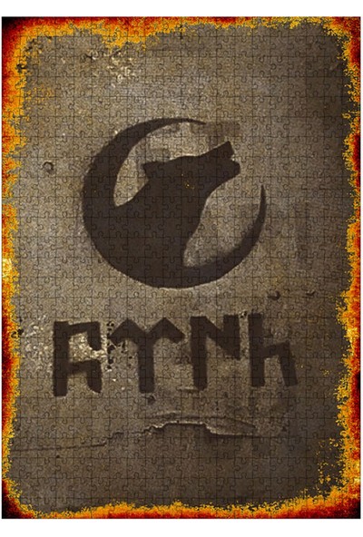 Tablomega Ahşap Mdf Puzzle Yapboz Türk ve Kurt 500 Parça 50*70 cm