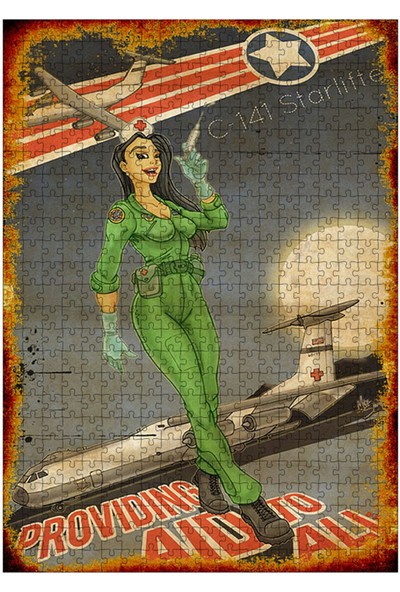 Tablomega Ahşap Mdf Puzzle Yapboz Amerikan Kadın Asker 500 Parça 50*70 cm