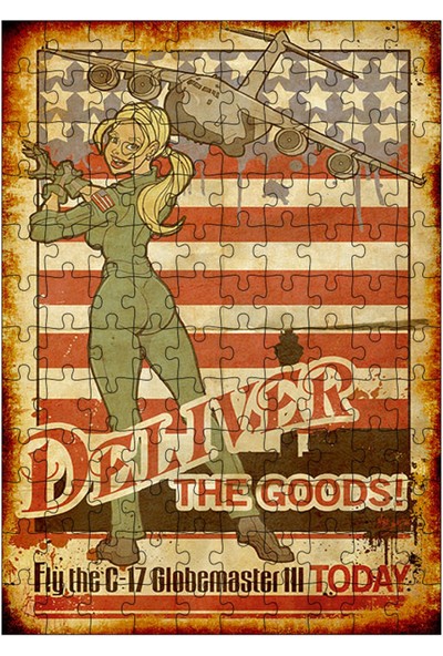 Tablomega Ahşap Mdf Puzzle Yapboz Hava Nakliye ve Amerika 120 Parça 25*35 cm