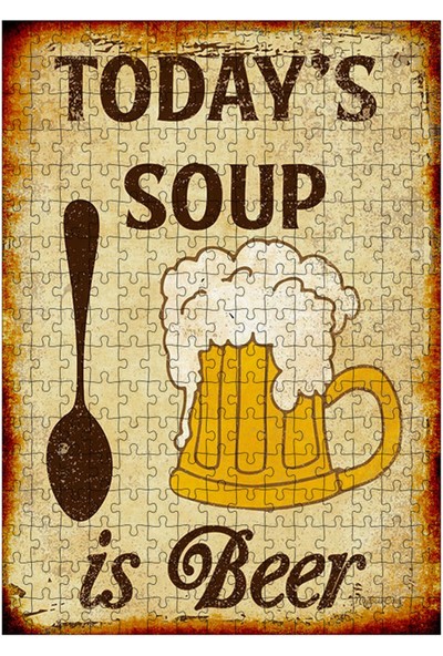 Tablomega Ahşap Mdf Puzzle Yapboz Günün Çorbası Bira 255 Parça 35*50 cm