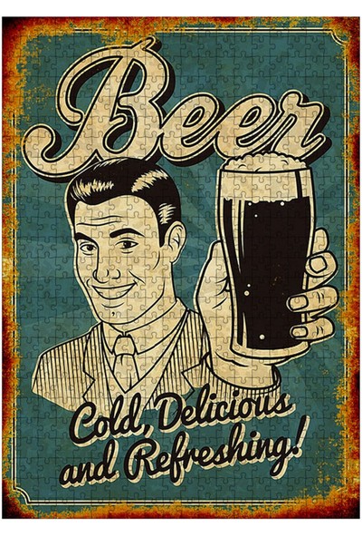 Tablomega Ahşap Mdf Puzzle Yapboz  bira Temalı Afiş 500 Parça 50*70 cm