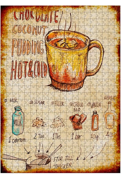 Tablomega Ahşap Mdf Puzzle Yapboz Sıcak Çikolata 500 Parça 50*70 cm