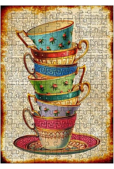Tablomega Ahşap Mdf Puzzle Yapboz Renkli Fincanlar 120 Parça 25*35 cm Tablomega Ahşap Mdf Puzzle Yapboz Renkli Fincanlar 120 Parça 25*35 cm