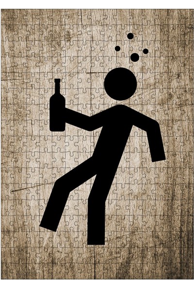 Tablomega Ahşap Mdf Puzzle Yapboz Içki Içen Adam 255 Parça 35*50 cm