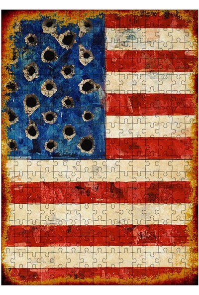 Tablomega Ahşap Mdf Puzzle Yapboz Amerika Bayrağı 255 Parça 35*50 cm
