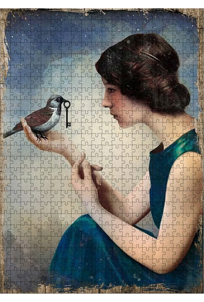 Tablomega Ahşap Mdf Puzzle Yapboz Kuş Seven Kadın 500 Parça 50*70 cm Tablomega Ahşap Mdf Puzzle Yapboz Kuş Seven Kadın 500 Parça 50*70 cm