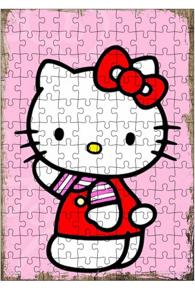 Tablomega Ahşap Mdf Puzzle Yapboz Hello Kity 120 Parça 25*35 cm