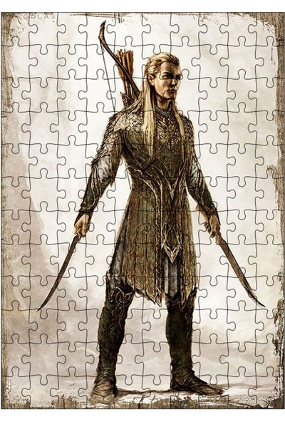 Tablomega Ahşap Mdf Puzzle Yapboz Elf Savaşçı Legolas 120 Parça 25*35 cm