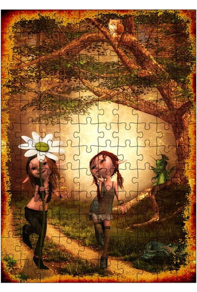 Tablomega Ahşap Mdf Puzzle Yapboz Küçük Cinler 120 Parça 25*35 cm Tablomega Ahşap Mdf Puzzle Yapboz Küçük Cinler 120 Parça 25*35 cm