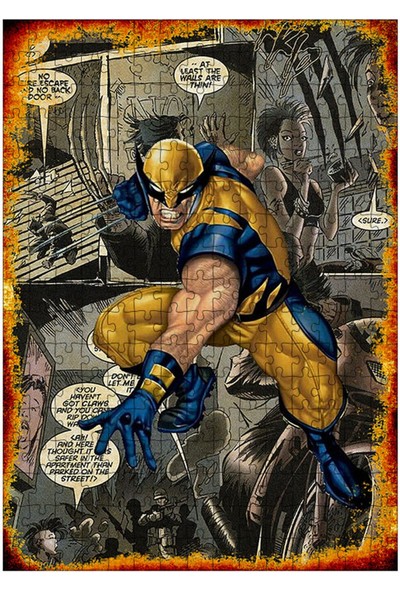Tablomega Ahşap Mdf Puzzle Yapboz Çizgi Roman Kahramanı Wolverine 255 Parça 35*50 cm