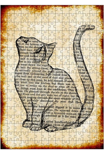 Tablomega Ahşap Mdf Puzzle Yapboz Yazılı Kedi 255 Parça 35*50 cm