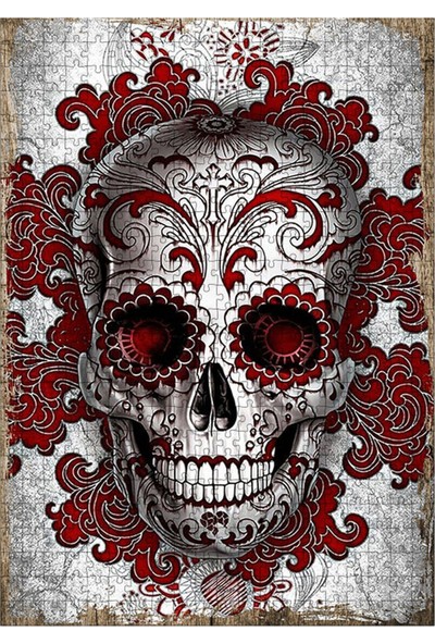 Tablomega Ahşap Mdf Puzzle Yapboz Kırmızı Gözlü Iskelet 500 Parça 50*70 cm
