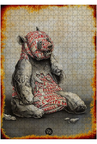 Tablomega Ahşap Mdf Puzzle Yapboz Yaralı Ayı 500 Parça 50*70 cm