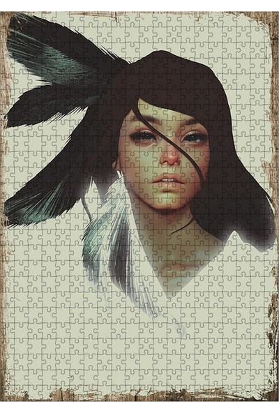 Tablomega Ahşap Mdf Puzzle Yapboz Farklı Saçlı Kadın 500 Parça 50*70 cm