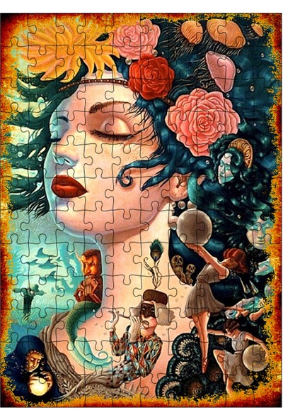 Tablomega Ahşap Mdf Puzzle Yapboz Eskitilmiş Tablo Soyut Kadın ve Çiçek 120 Parça 25*35 cm Tablomega Ahşap Mdf Puzzle Yapboz Eskitilmiş Tablo Soyut Kadın ve Çiçek 120 Parça 25*35 cm