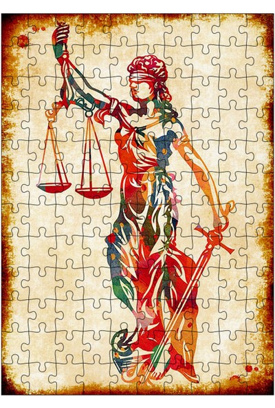 Tablomega Ahşap Mdf Puzzle Yapboz  adalet Heykeli 120 Parça 25*35 cm