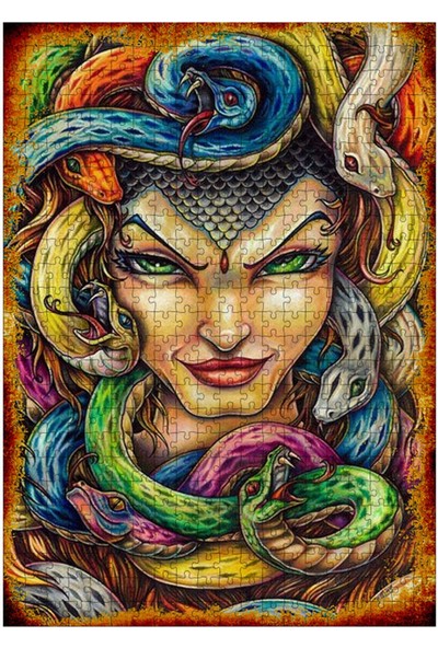 Tablomega Ahşap Mdf Puzzle Yapboz Retro Renkli Medusa 500 Parça 50*70 cm Tablomega Ahşap Mdf Puzzle Yapboz Retro Renkli Medusa 500 Parça 50*70 cm