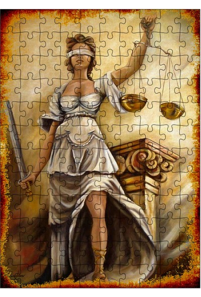 Tablomega Ahşap Mdf Puzzle Yapboz Adalet Heykeli 120 Parça 25*35 cm