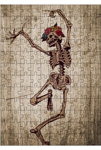 Tablomega Ahşap Mdf Puzzle Yapboz Dans Eden Kuru Kafa 120 Parça 25*35 cm