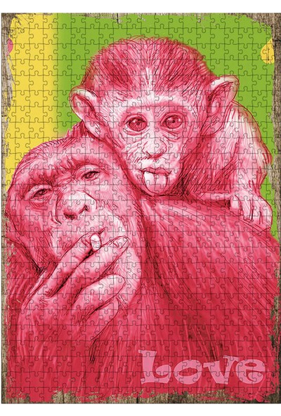 Tablomega Ahşap Mdf Puzzle Yapboz Maymunlar 500 Parça 50*70 cm