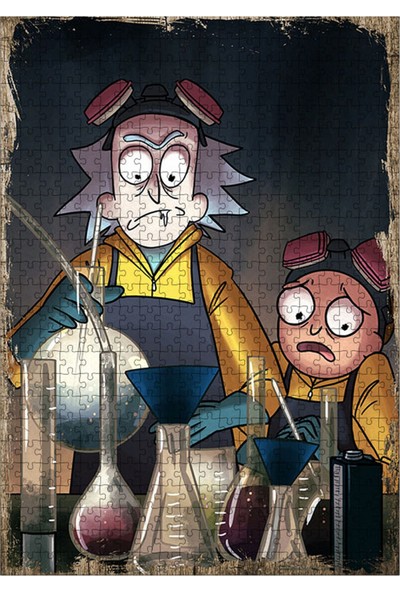 Tablomega Ahşap Mdf Puzzle Yapboz Rick And Morty Deney 500 Parça 50*70 cm