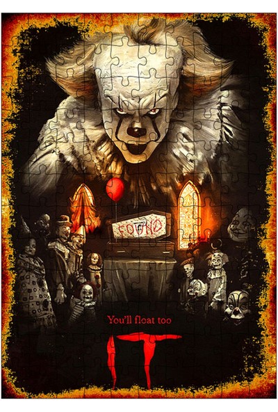 Tablomega Ahşap Mdf Puzzle Yapboz It O  korkunç Palyaço 120 Parça 25*35 cm