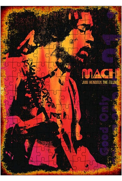 Tablomega Ahşap Mdf Puzzle Yapboz Retro Jimi Hendrix Poster 120 Parça 25*35 cm