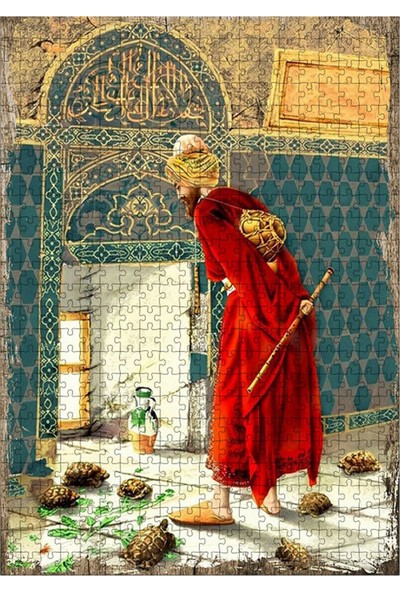 Tablomega Ahşap Mdf Puzzle Yapboz Kaplumbağa Terbiyecisi 500 Parça 50*70 cm