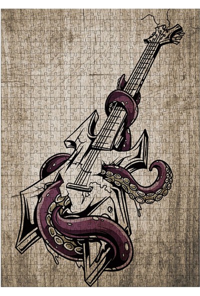 Tablomega Ahşap Mdf Puzzle Yapboz Gitar ve Ahtopot 500 Parça 50*70 cm Tablomega Ahşap Mdf Puzzle Yapboz Gitar ve Ahtopot 500 Parça 50*70 cm