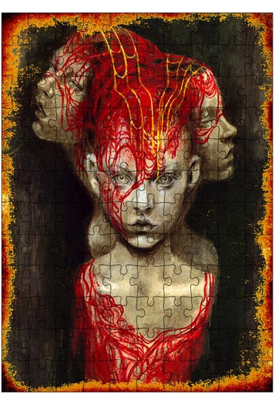 Tablomega Ahşap Mdf Puzzle Yapboz Korkunç Çocuk 120 Parça 25*35 cm