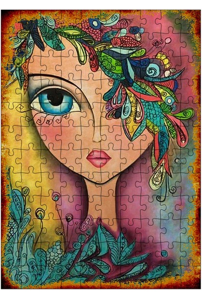 Tablomega Ahşap Mdf Puzzle Yapboz Soyut Kız 120 Parça 25*35 cm